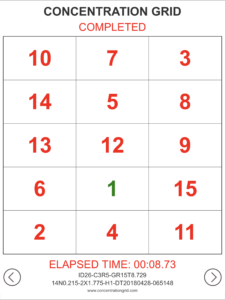 CONCENTRATION GRID - mental focus grids ... www.concentrationgrid.com ...
