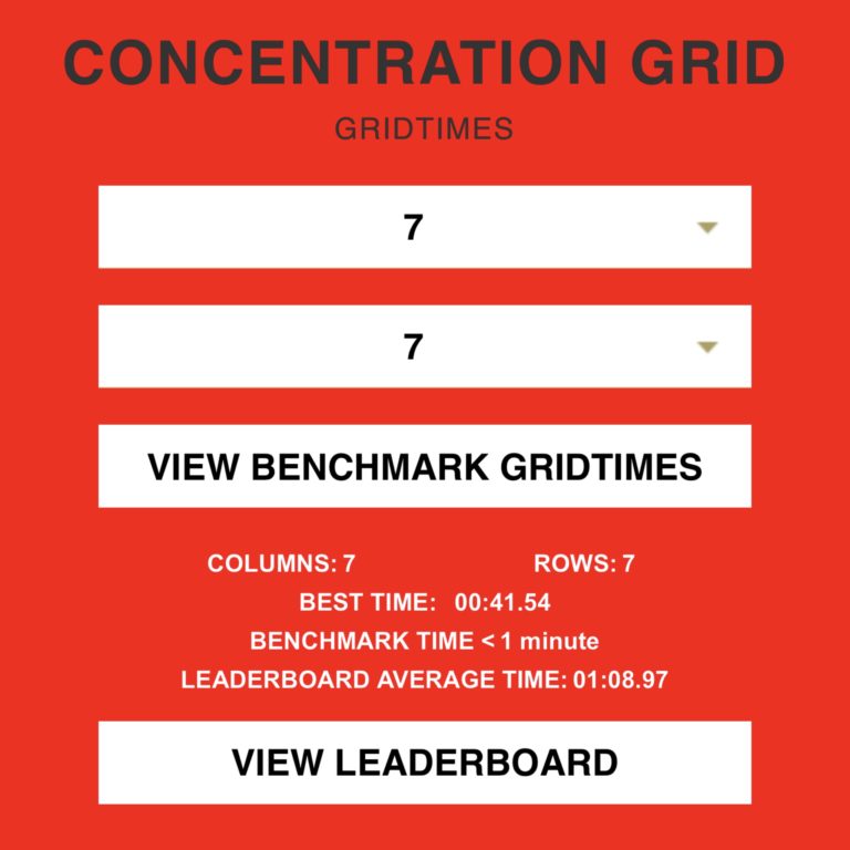 CONCENTRATION GRID - mental focus grids ... www.concentrationgrid.com ...