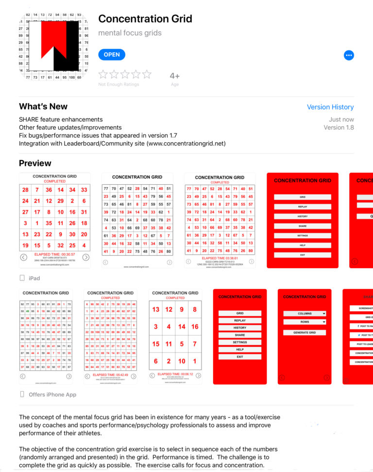 CONCENTRATION GRID - mental focus grids ... www.concentrationgrid.com ...