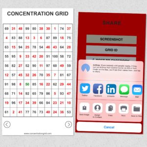 CONCENTRATION GRID - mental focus grids