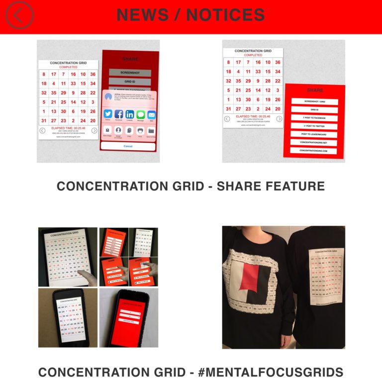 CONCENTRATION GRID - mental focus grids