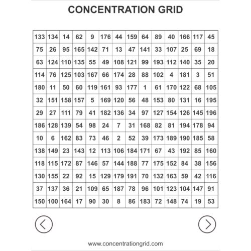 CONCENTRATION GRID - mental skills training exercise/app (mental focus ...