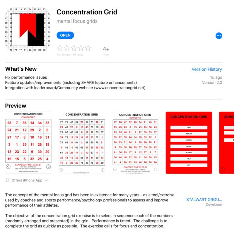 CONCENTRATION GRID - mental focus grids ... www.concentrationgrid.com ...