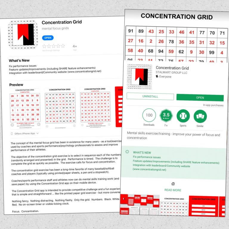 CONCENTRATION GRID - mental focus grids